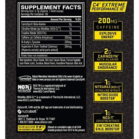 C4 Extreme - Suplemento energético preentrenamiento