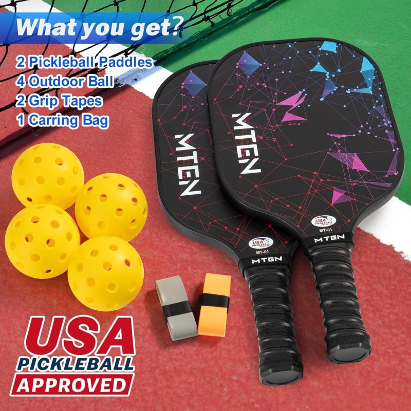 Paletas de Pickleball |Juego de paletas y antideslizantes